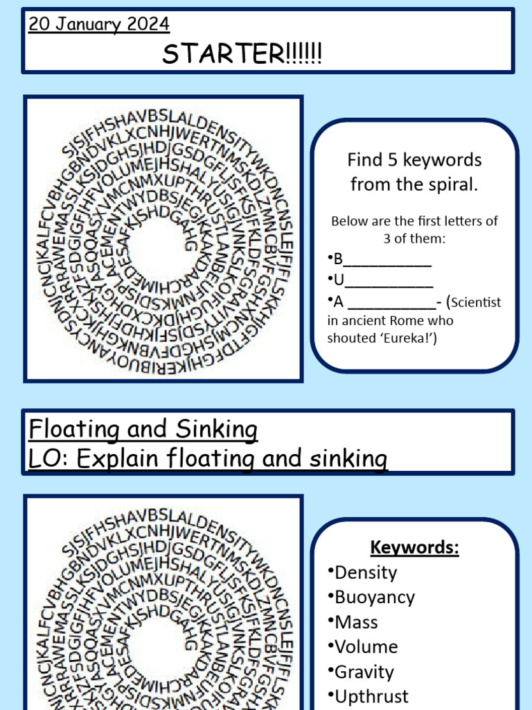 Understanding Floating and Sinking | PDF | Buoyancy | Density