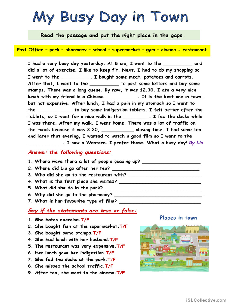 Reading Comprehension - My Busy Day | PDF