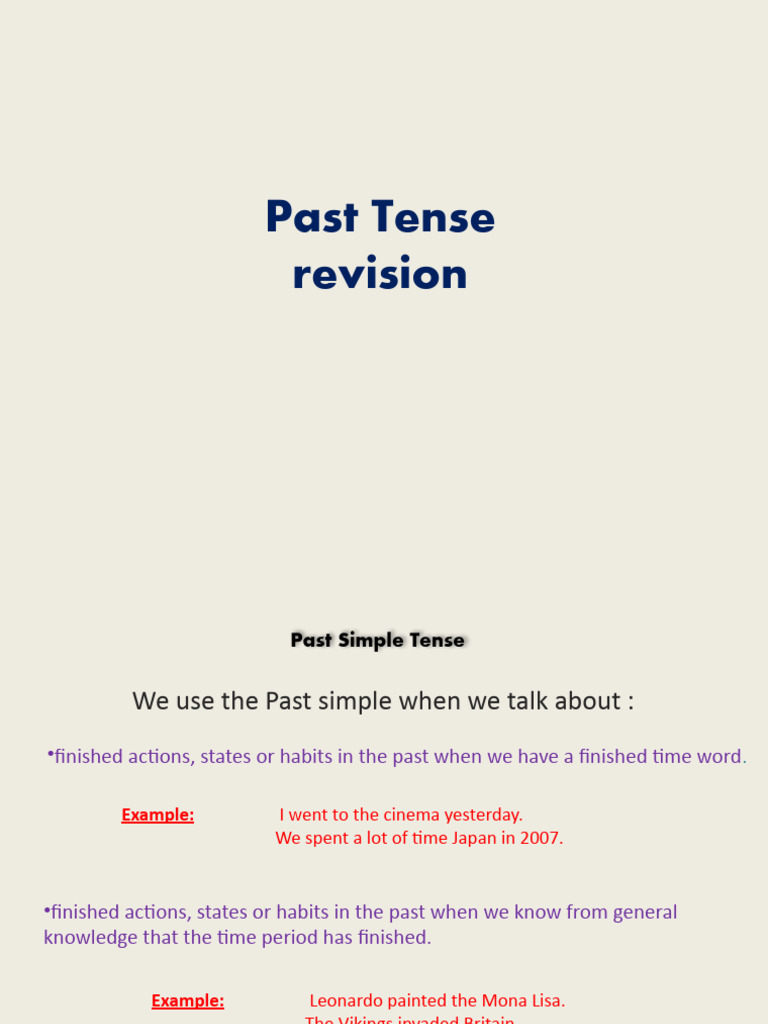 Past Tense Revision Powerpoint Grammar Guides - 104109 | PDF | Perfect ...