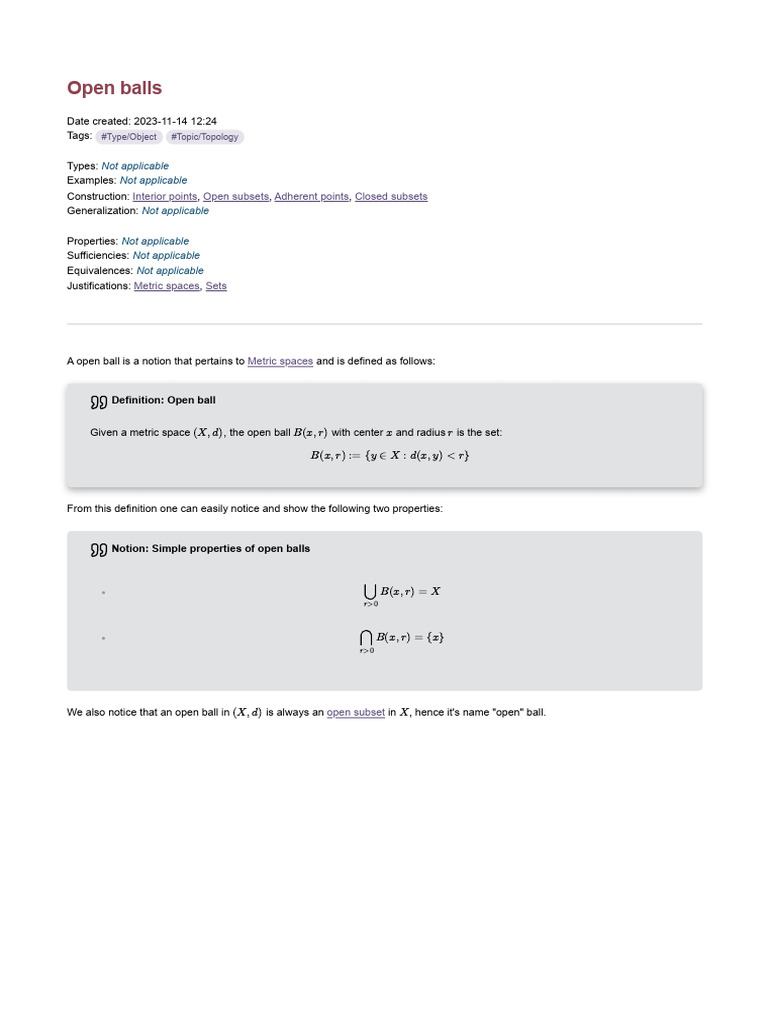 Open Balls in Metric Spaces | PDF | Teaching Methods & Materials