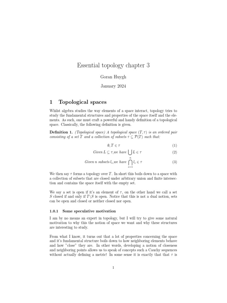 Essential Topology Chapter 3 | PDF | Continuous Function | Topology
