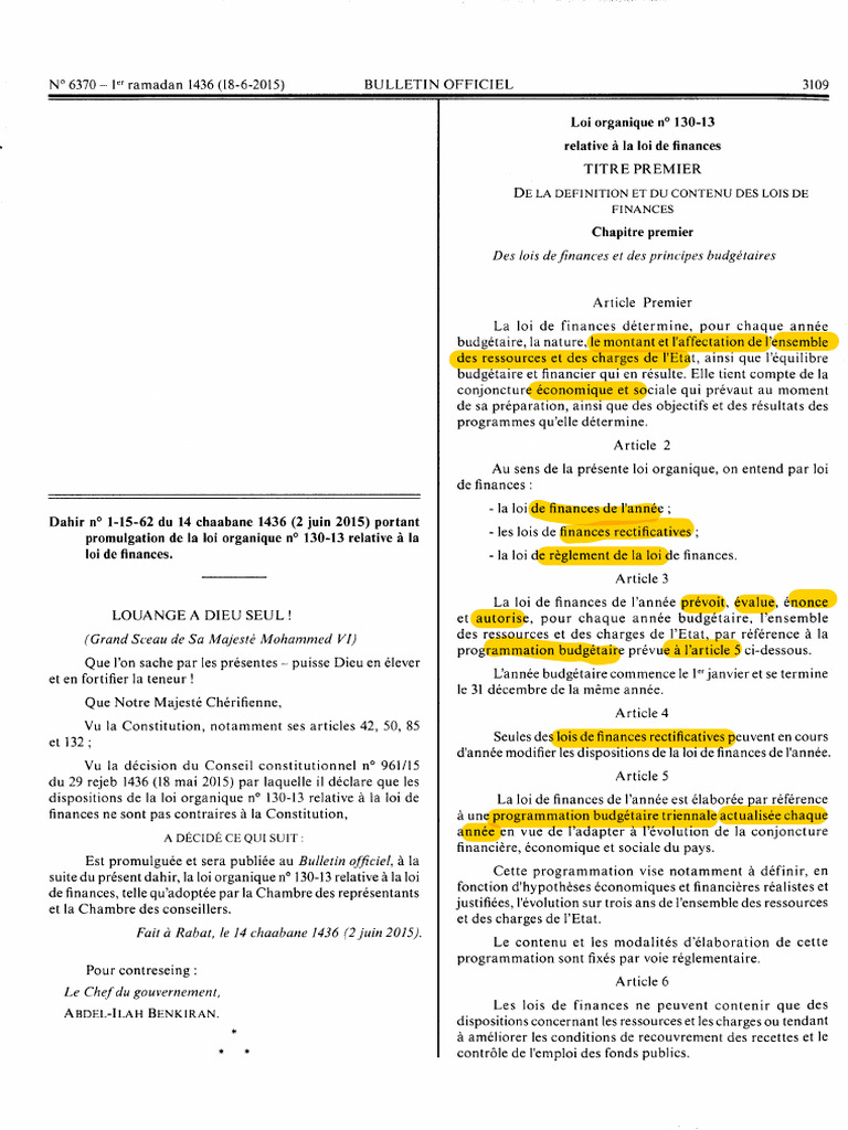 Loi-Organique 130.13 FR | PDF