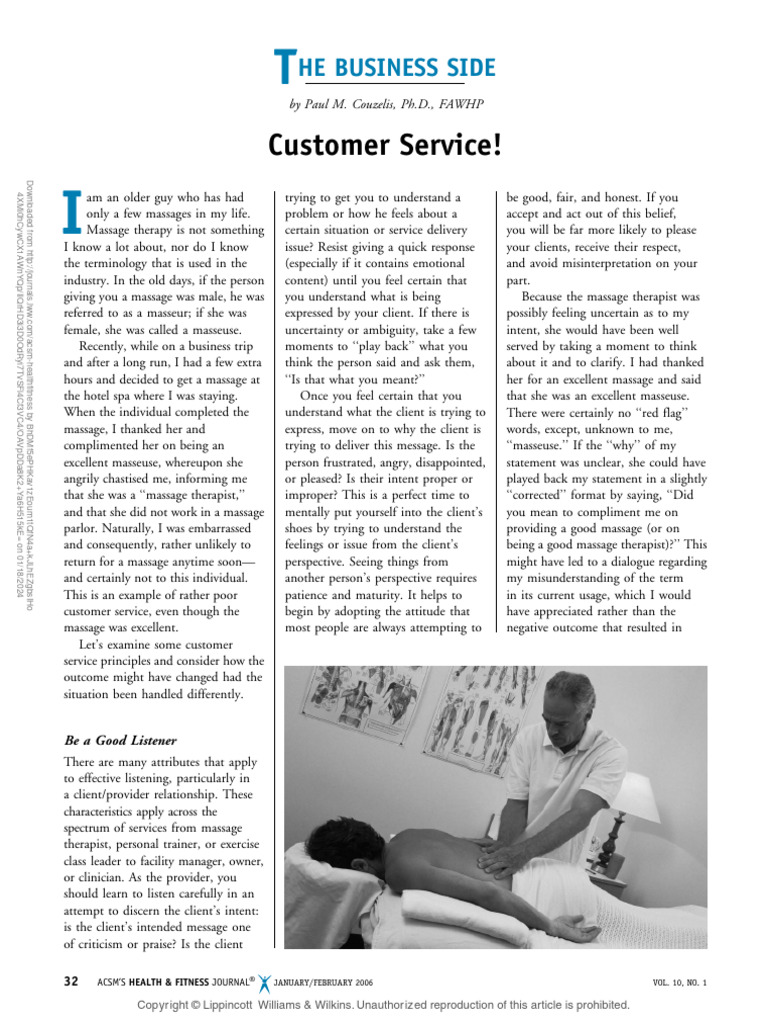 The Business Side Customer Service.12 | PDF | Massage