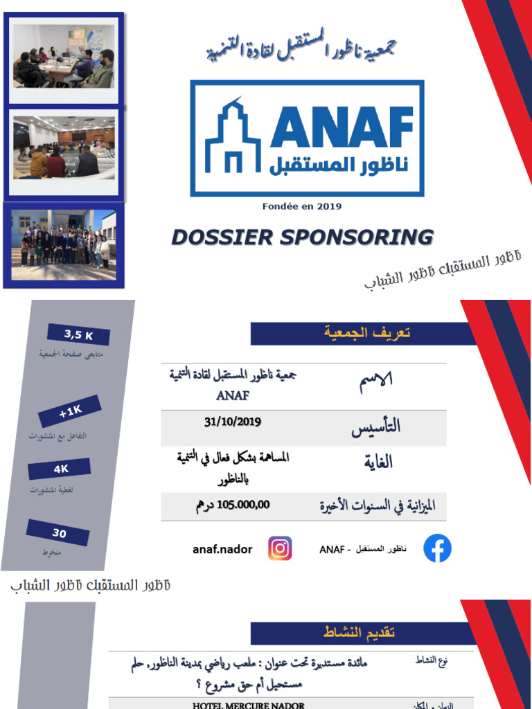 Dossier de Sponsoring Anaf | PDF