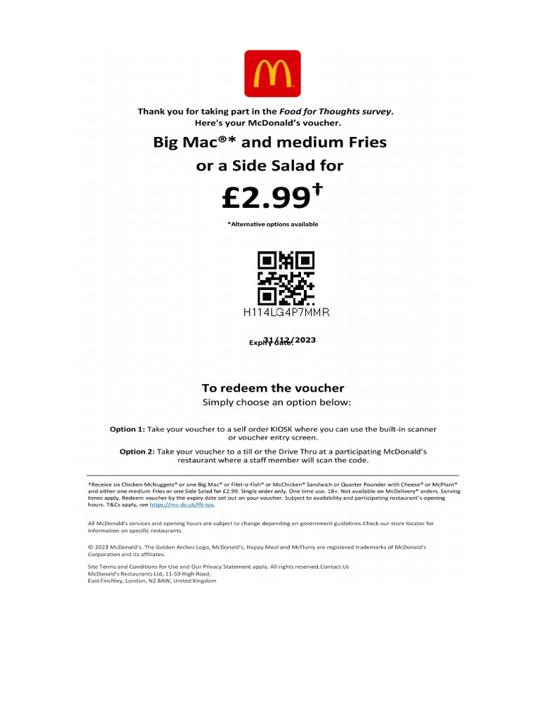 Mcdonald Offer | PDF