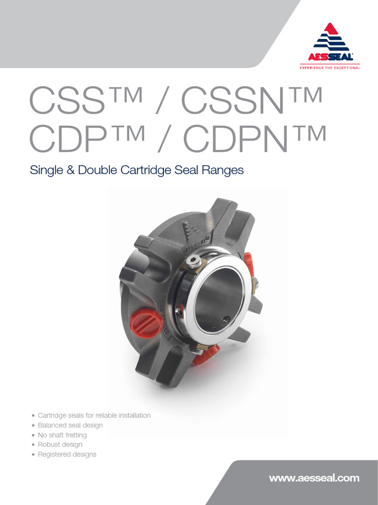 Catridge Mech Seal AESSEAL | PDF | Inventory | Screw