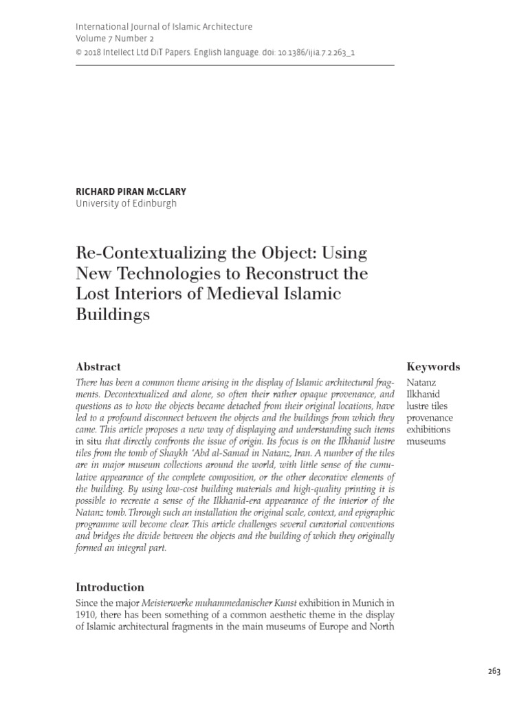 Re Contextualizing The Object Using New | PDF | Tile | Museum