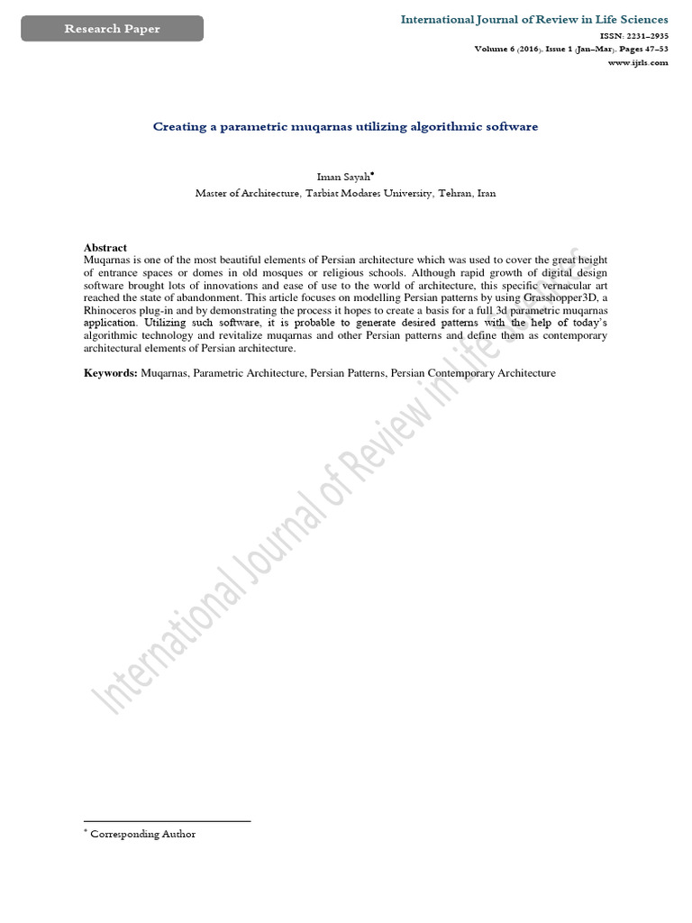 Creating A Parametric Muqarnas Utilizing Algorithmic Software | PDF | Computer Aided Design | 3 ...