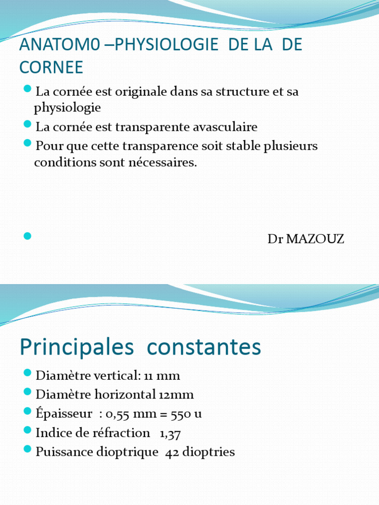 3- Anatomo-physiologie de La Cornée | PDF