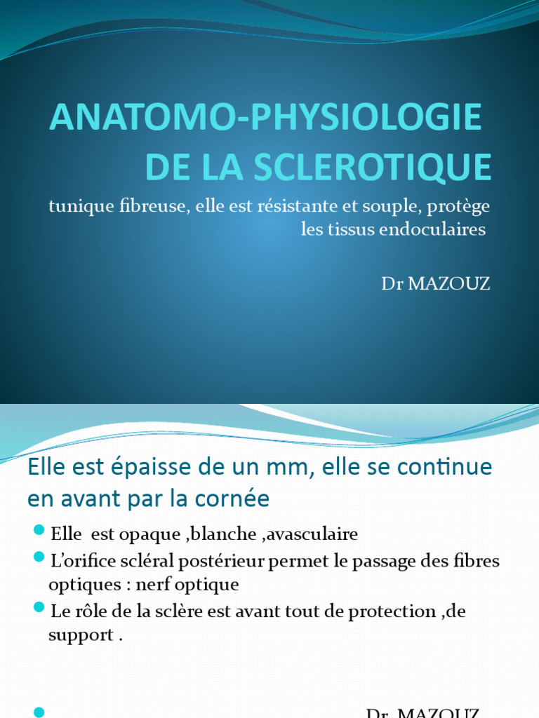2 - Anatomo-Physiologie de La Sclerotique | PDF