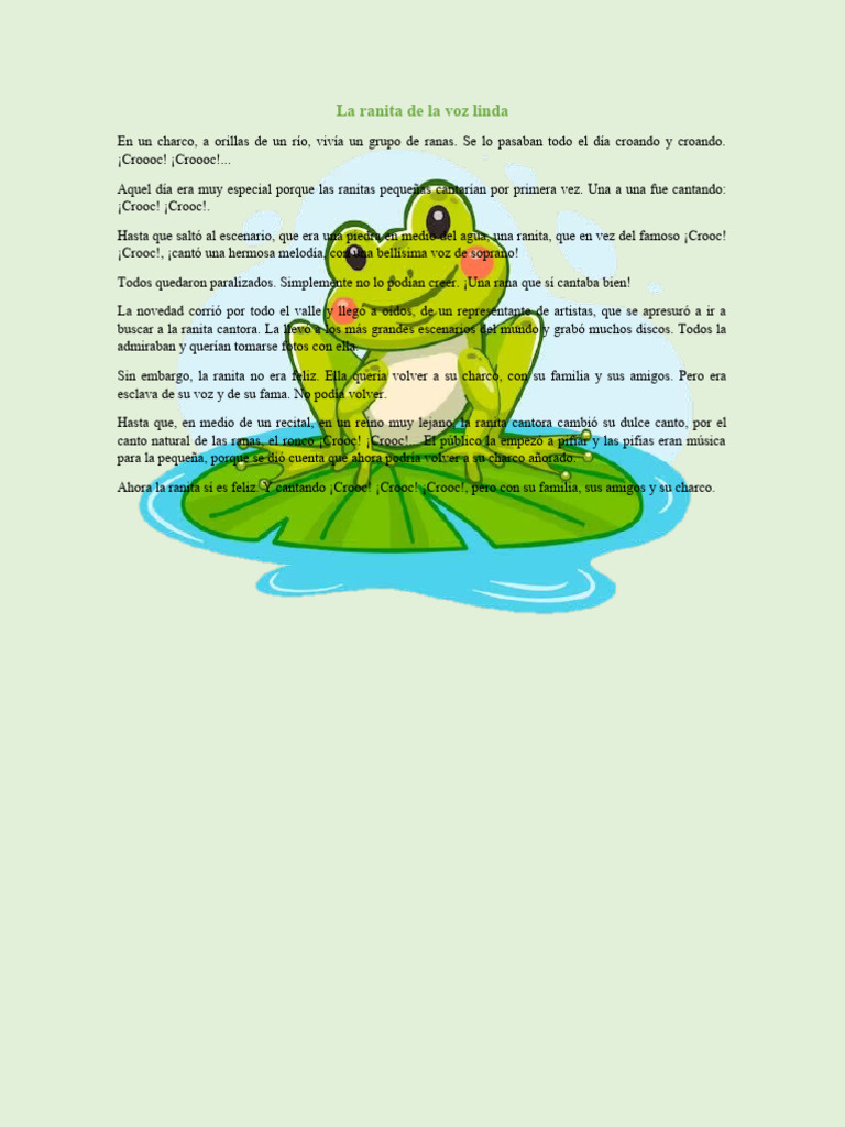 La Ranita de La Voz Linda | PDF