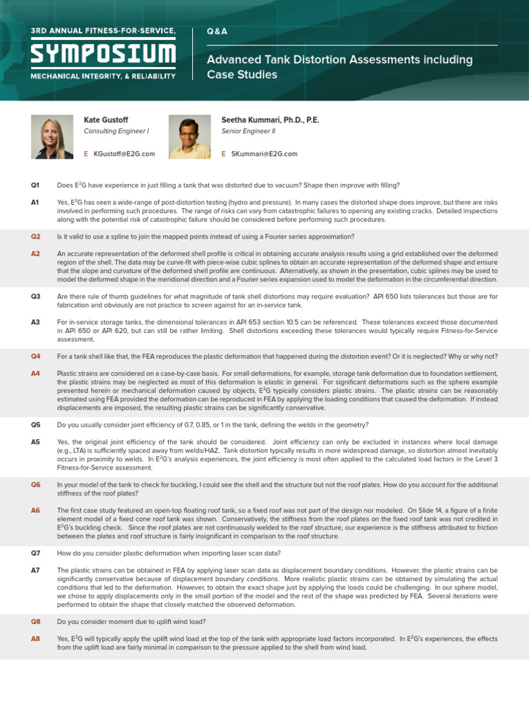 E2G - Advanced Tank Distortion Assessment-QA - FFS Symp - 2021 | PDF ...