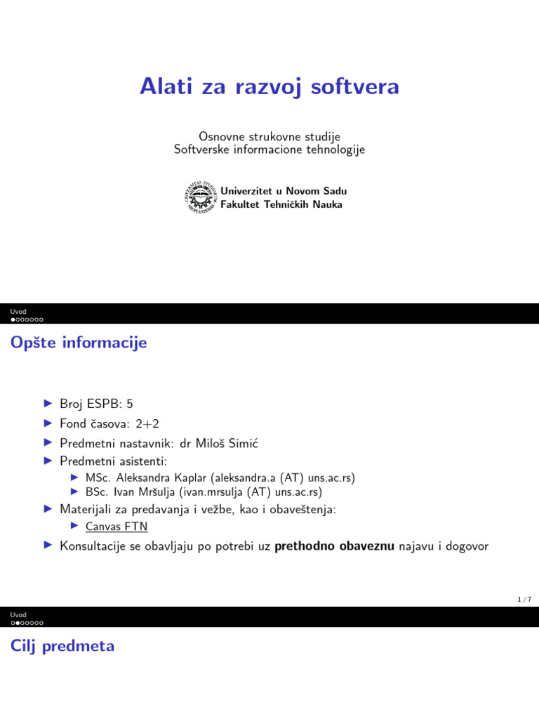 Predavanje 1 - Uvod | PDF