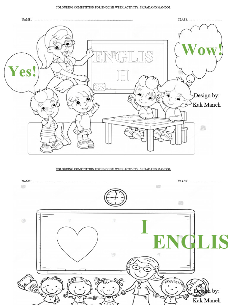 Colouring Competition For English Week Activity | PDF Colouring Competition For English Week Activity | PDF