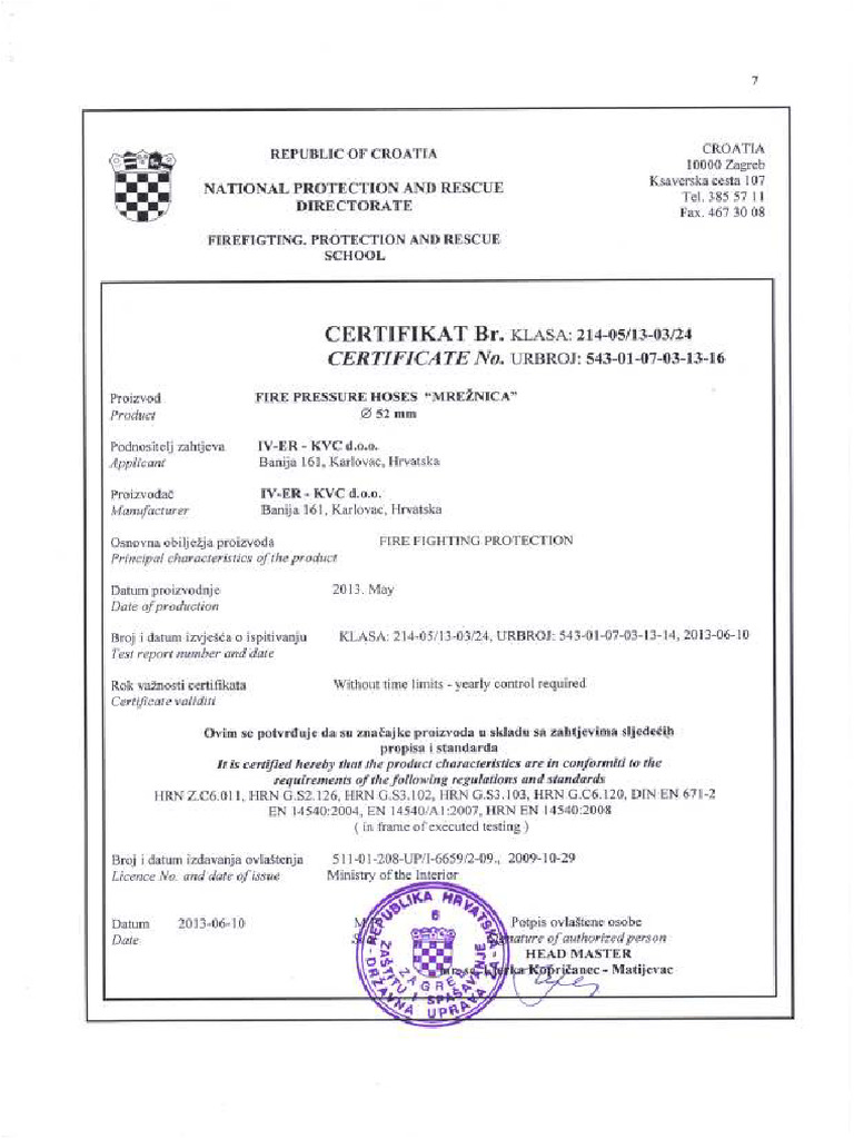 Certifikat MREŽNICA | PDF