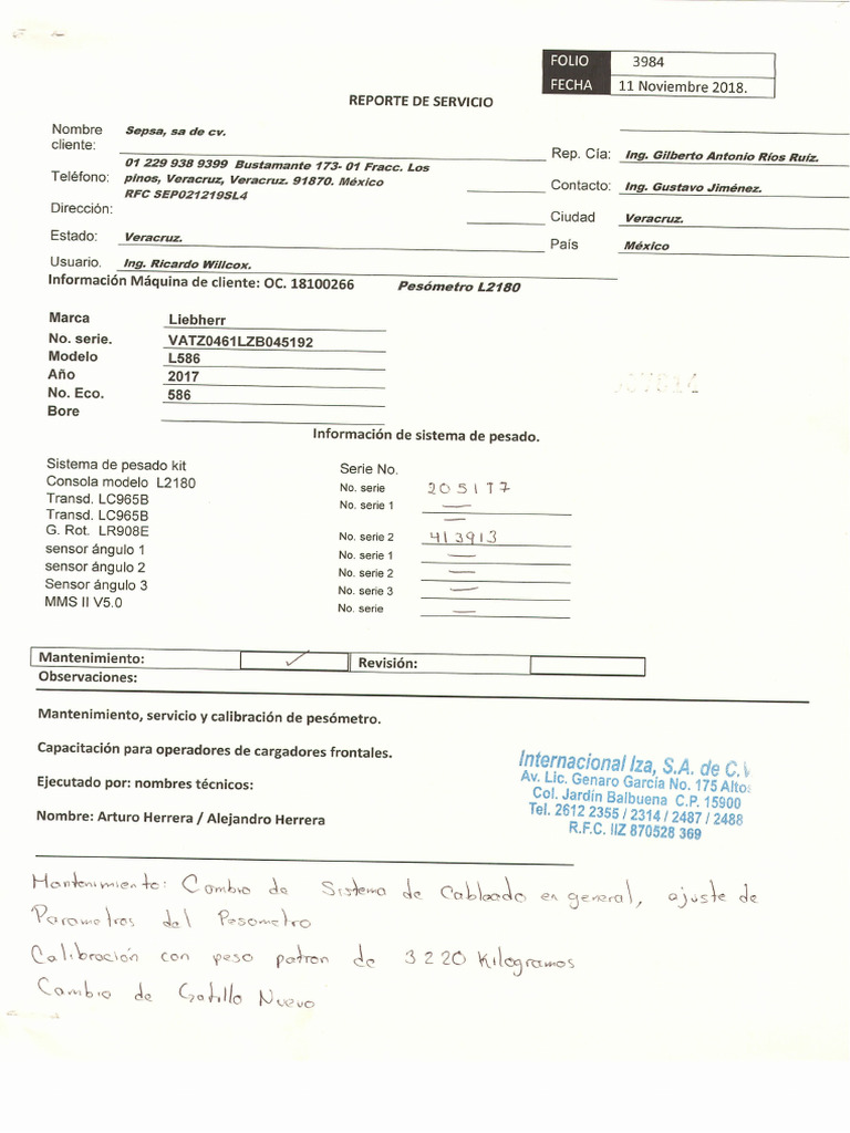 Informe de Basculas de Trascabo 1 | PDF