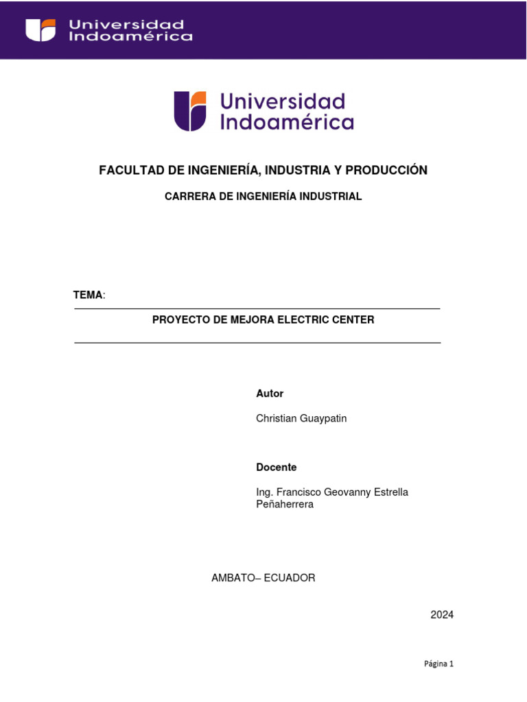 Proyecto Mejora Electric | PDF