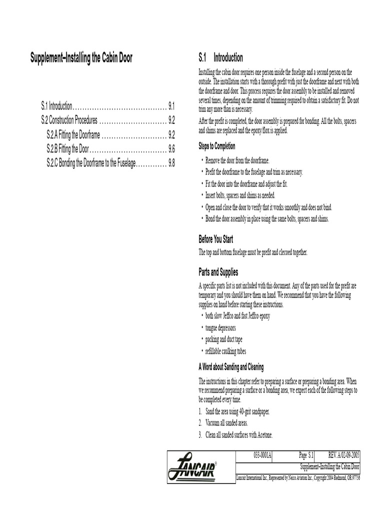 033 0001A CabinDoor | PDF | Door | Fuselage