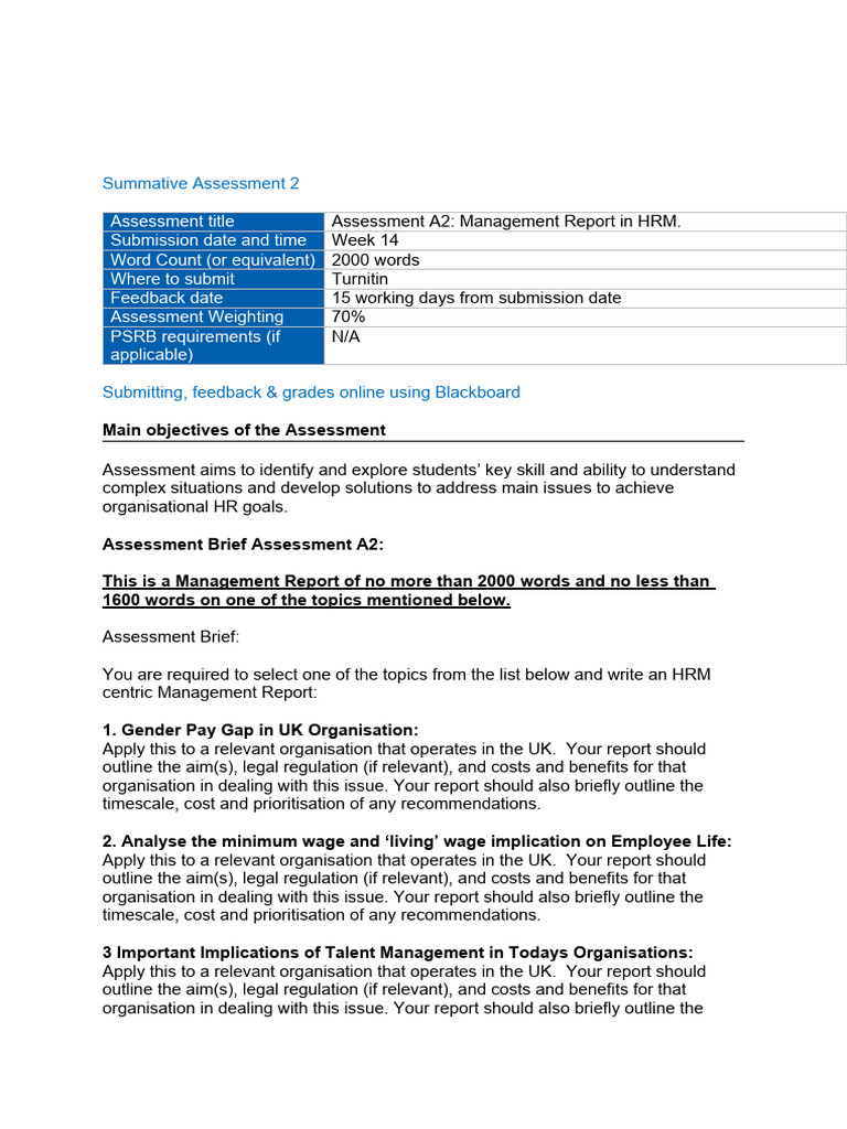 Assessment Brief Assessment A2 | PDF
