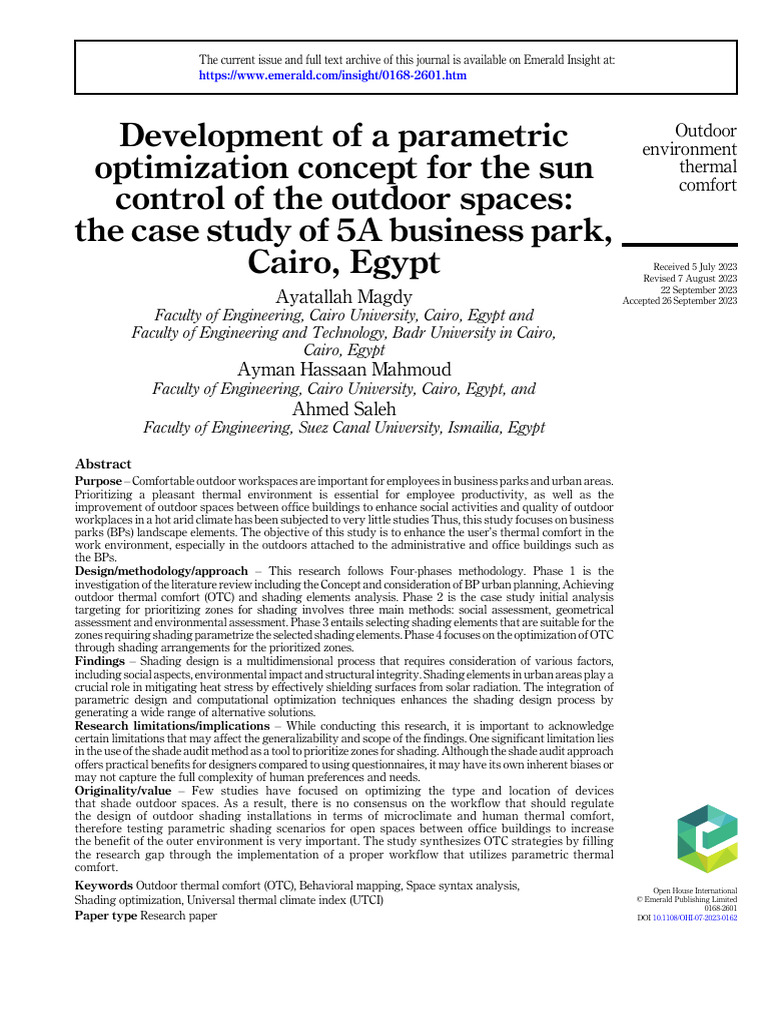 Development of A Parametric Optimization Concept For The Sun Control of ...