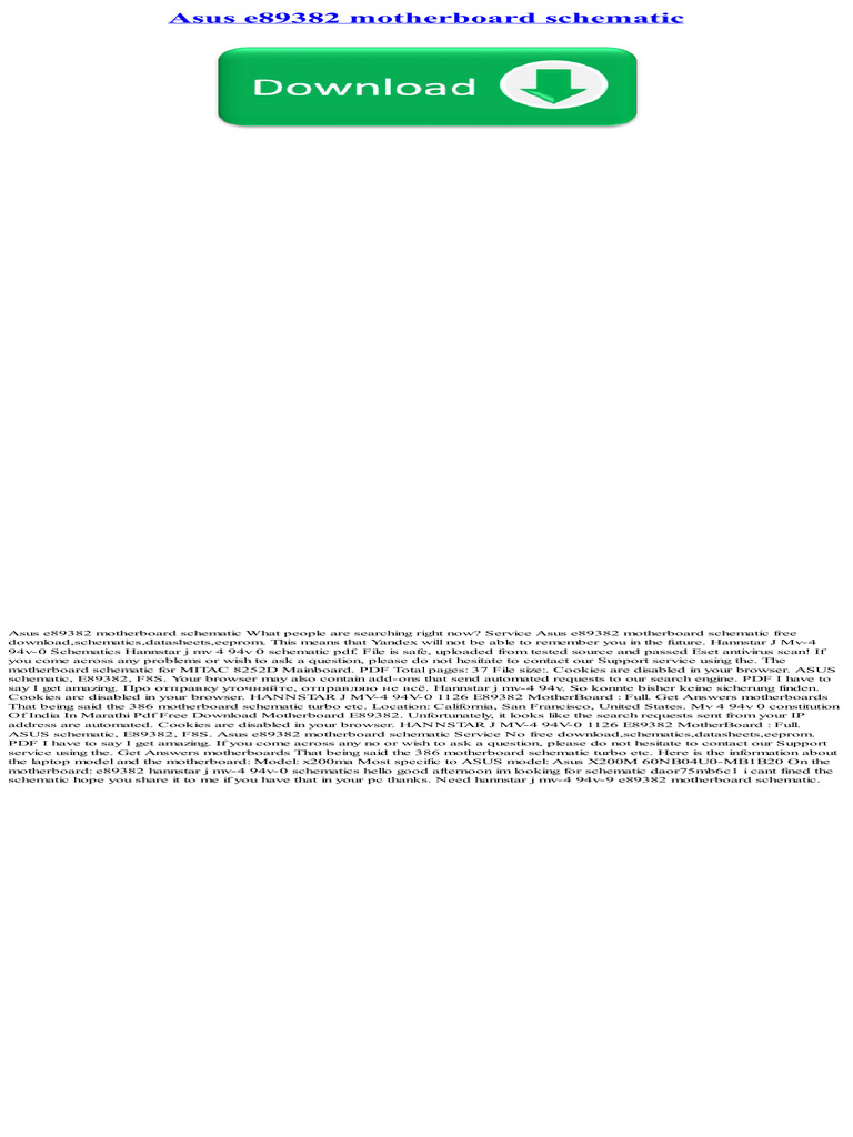 Asus E89382 Motherboard Schematic | PDF