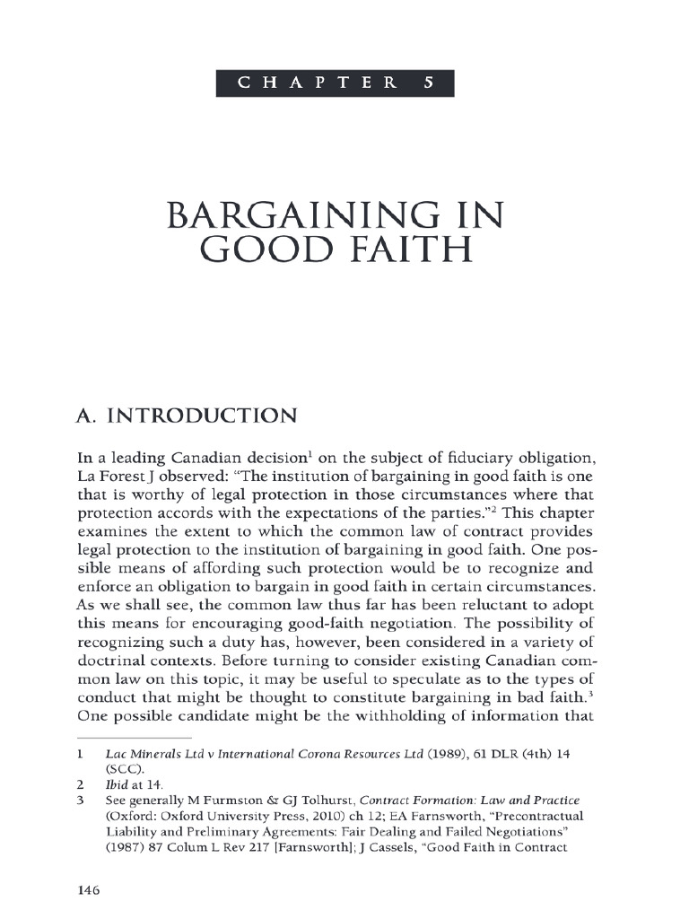 Bargaining in Good Faith | PDF