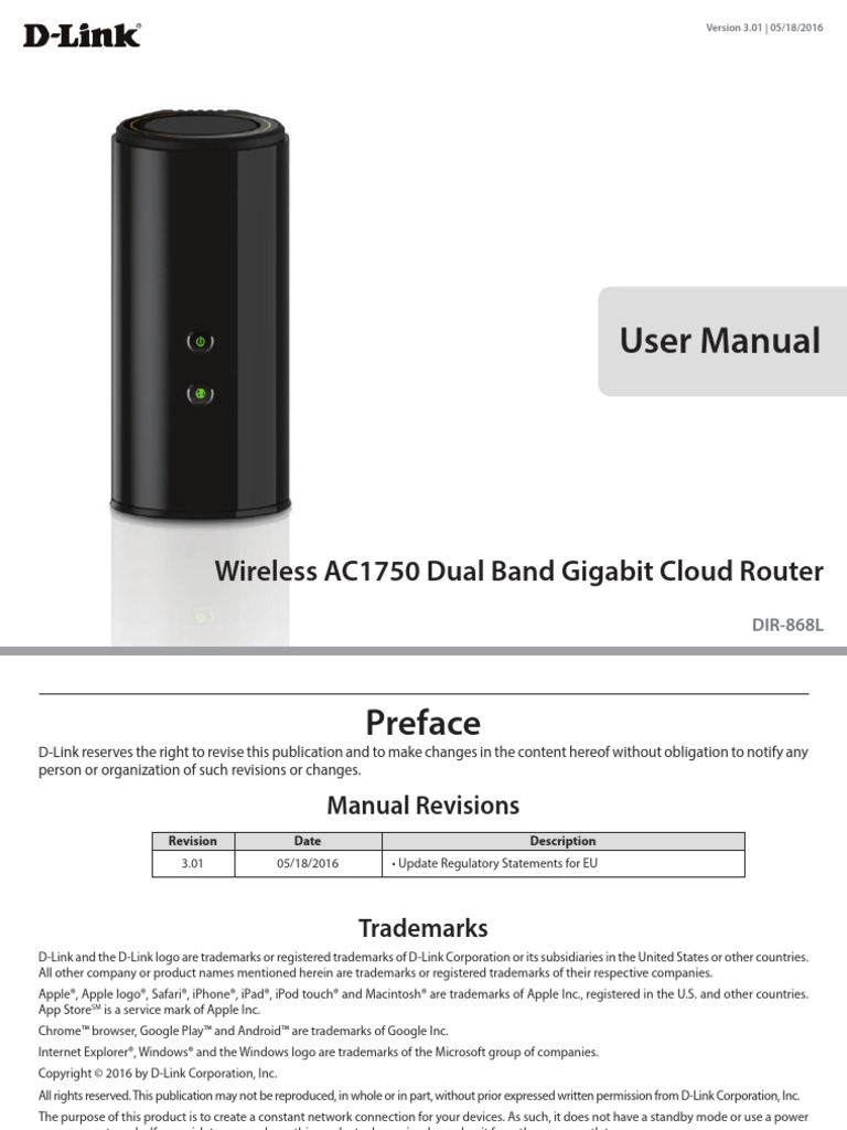 D Link Dir 868l | PDF | Ios | Wi Fi