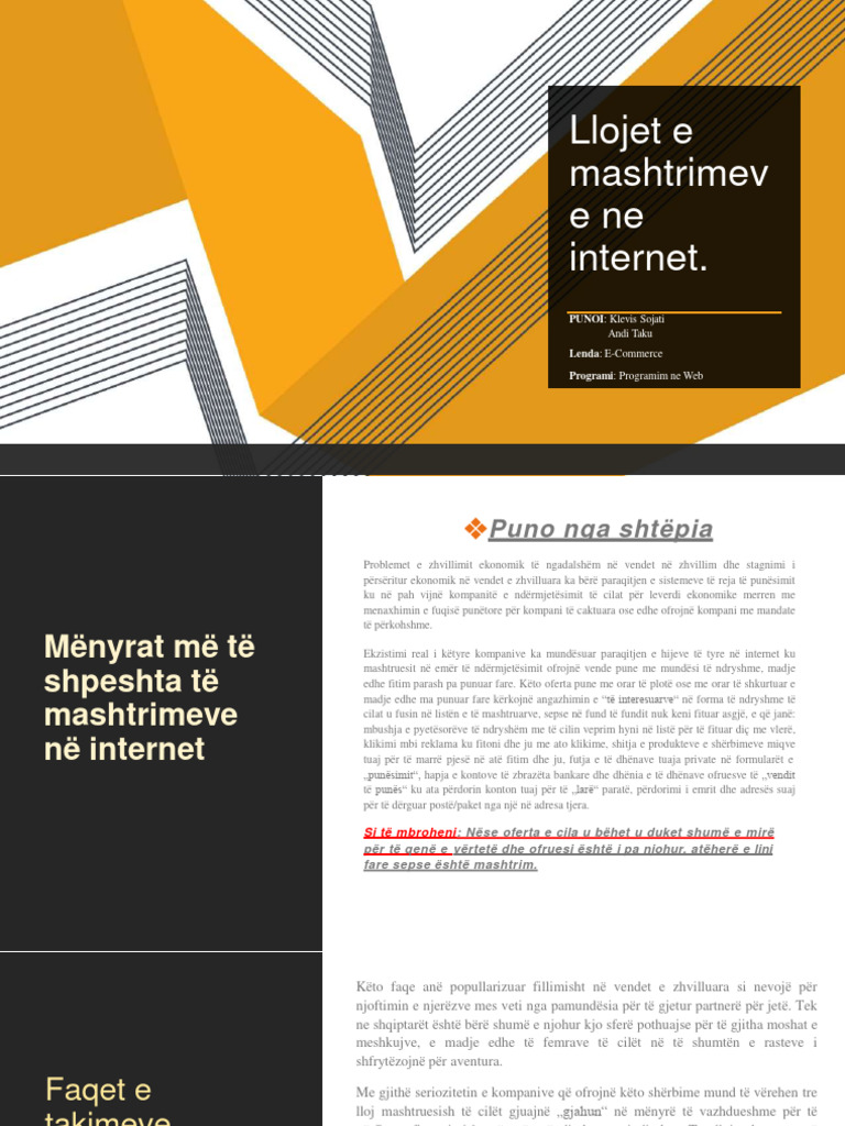 Llojet e Mashtrimeve Ne Internet | PDF