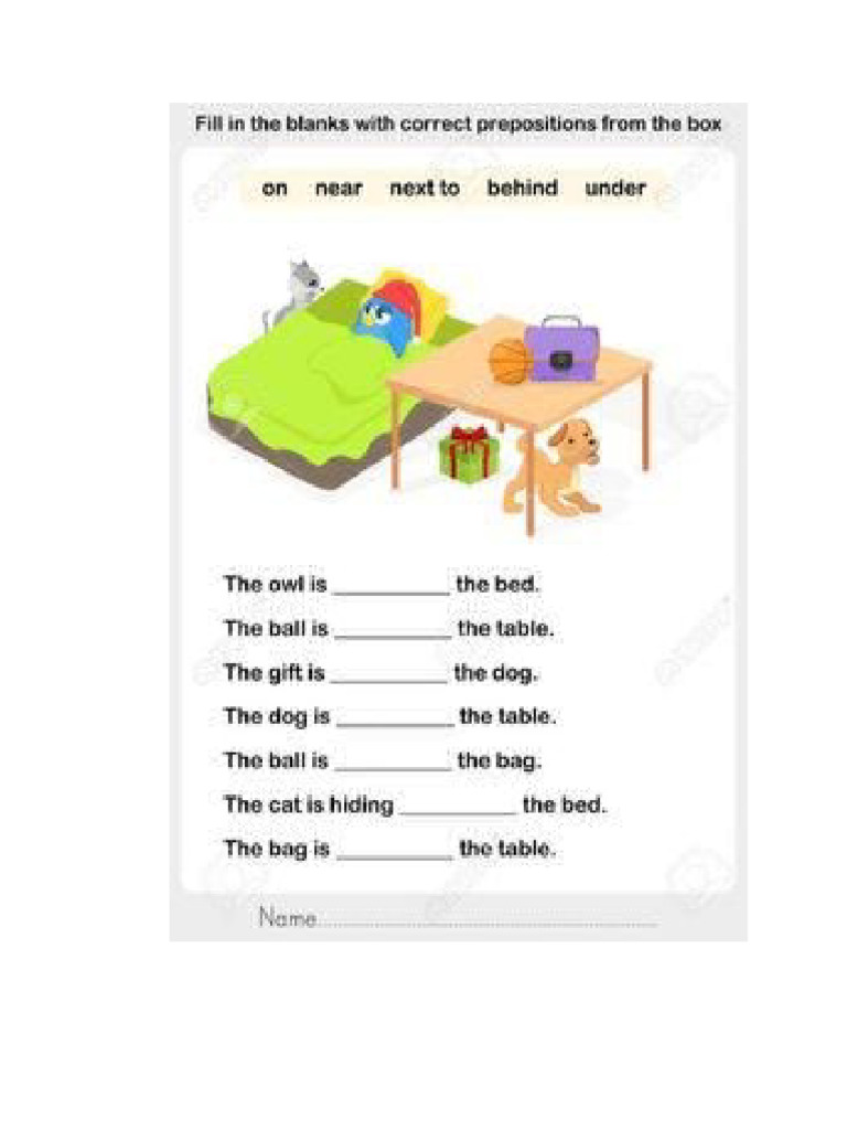 Prepositions Work Pages | PDF