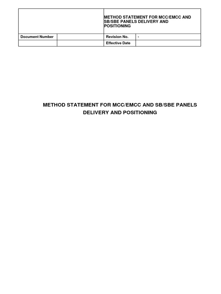 Electrical Panels Delivery and Positioning | PDF | Personal Protective ...