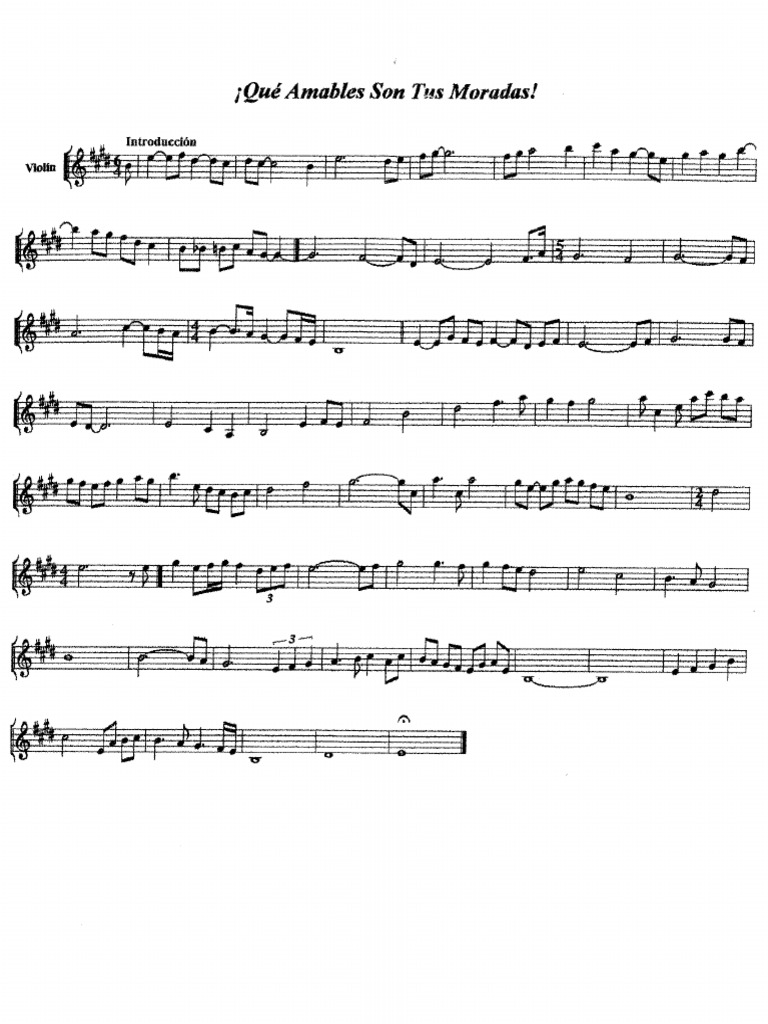 Camino Neocatecumenal Partitura Violin Que Amables Son Tus Moradas | PDF