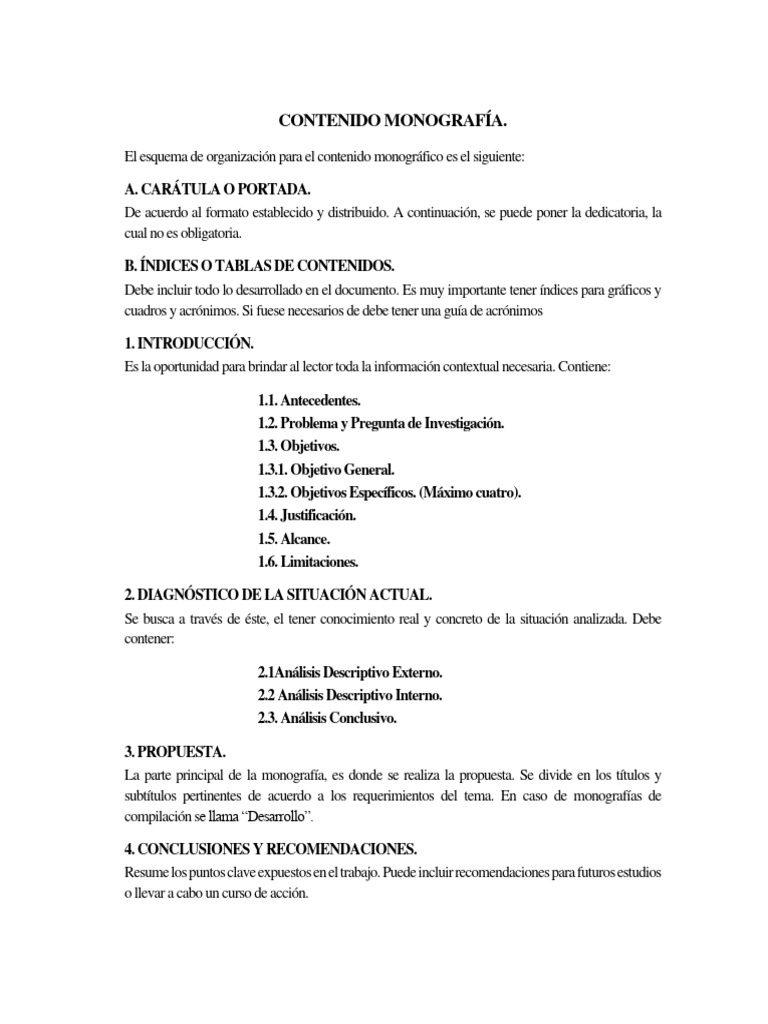 Esquema Base Monografía | PDF