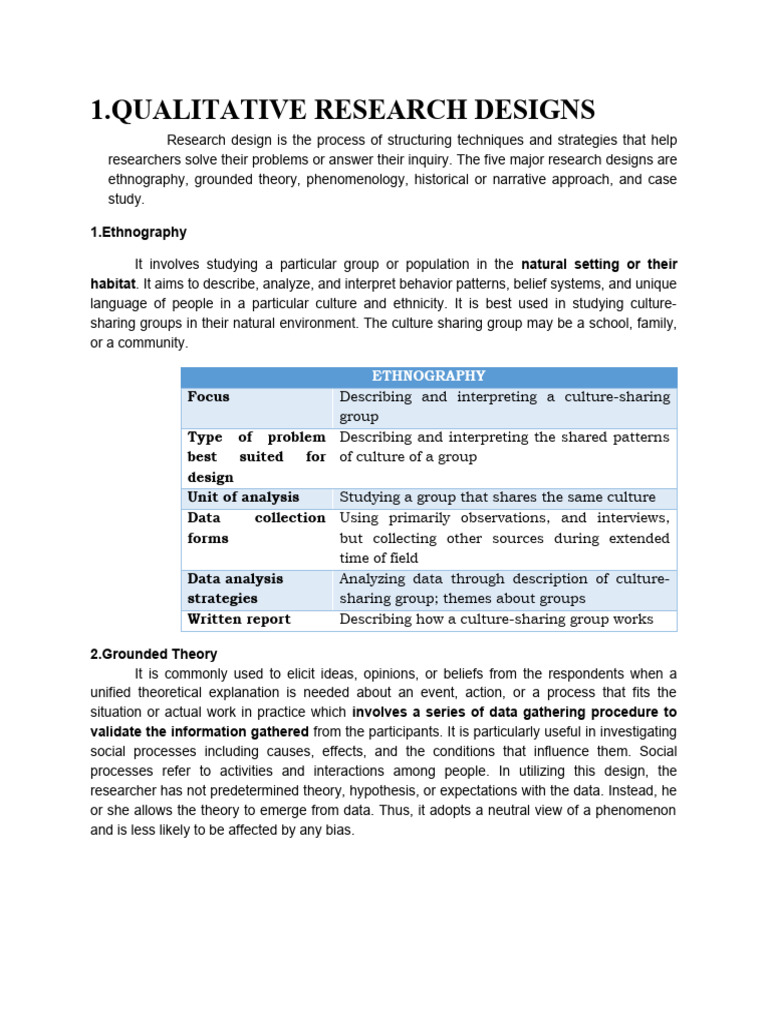Pr1-Second Grading - Quaitative Research Designs | PDF | Qualitative ...
