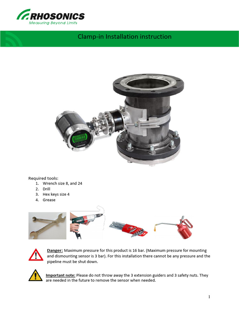 Clamp-In Installation Instruction | PDF | Screw | Machines Clamp-In Installation Instruction | PDF | Screw | Machines