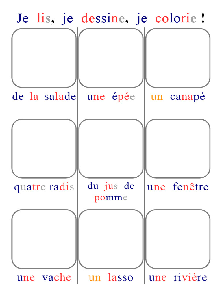 Je lis, je dessine, je colorie ! | PDF