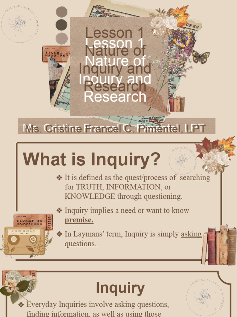 L1 Nature of Inquiry and Research | PDF | Knowledge | Inquiry