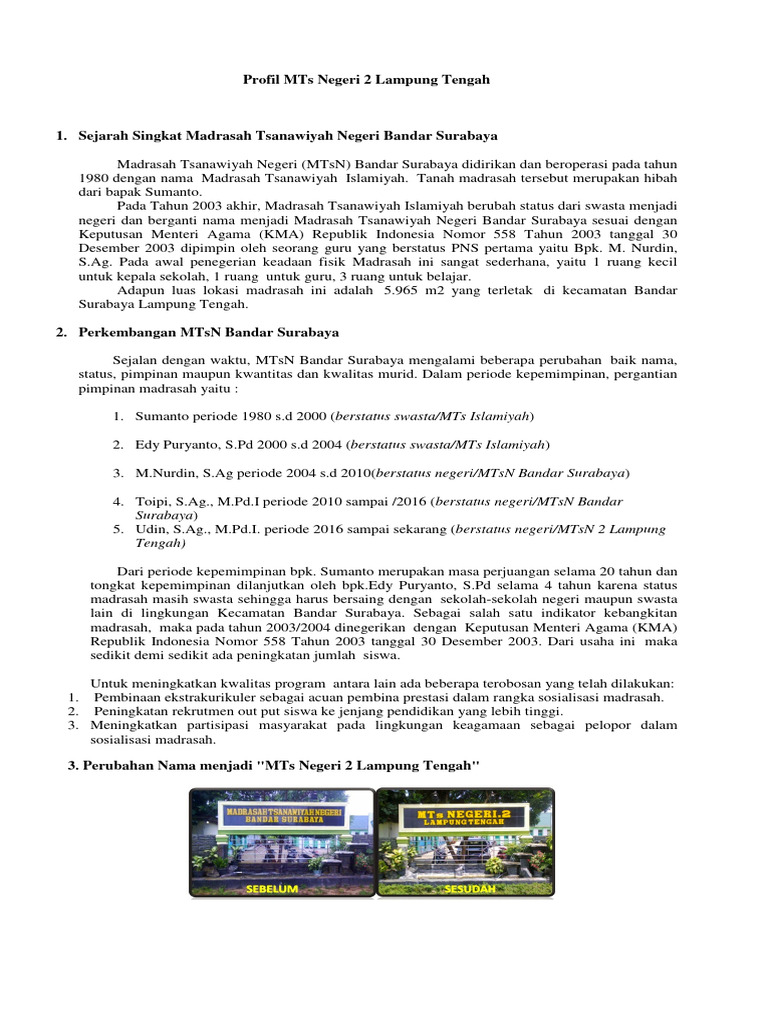 Contoh Profil MTSN 1 | PDF