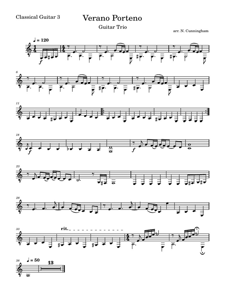 Classical Guitar Trio Score | PDF