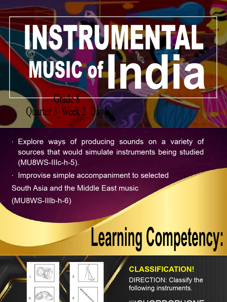 Q3 PPT MUSIC8 - Week 2 Instrumental Music of India | PDF