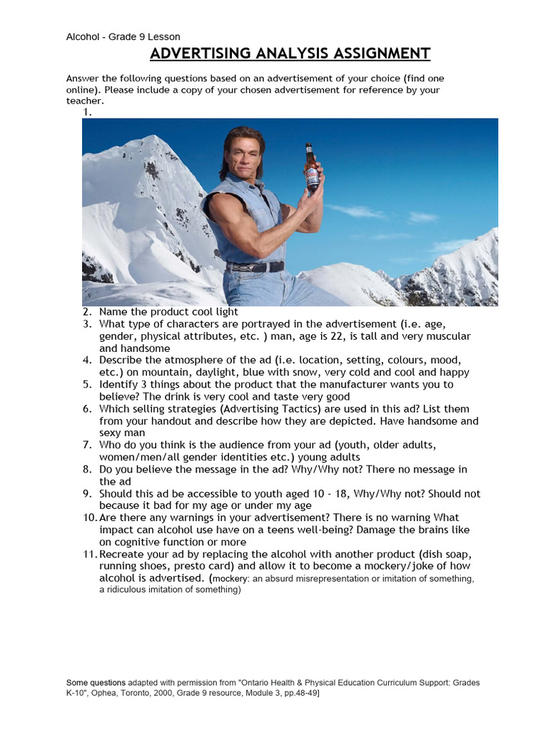 PPL1OF Advertising Analysis Assignment by Selim | PDF | Advertising ...