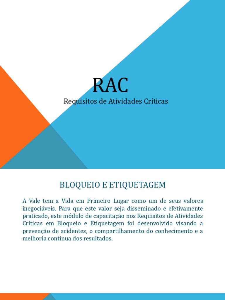 Bloqueio e Etiquetagem Rac 4 | PDF