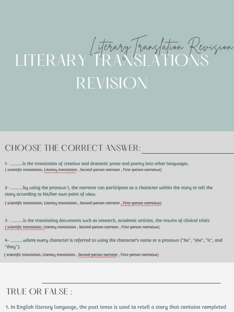 Literary vs. Scientific Translation | PDF | Translations | Narration