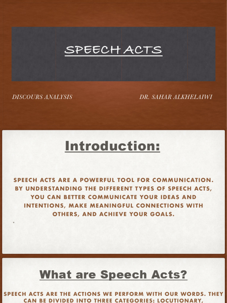 Speech Acts | PDF | Human Communication | Linguistics