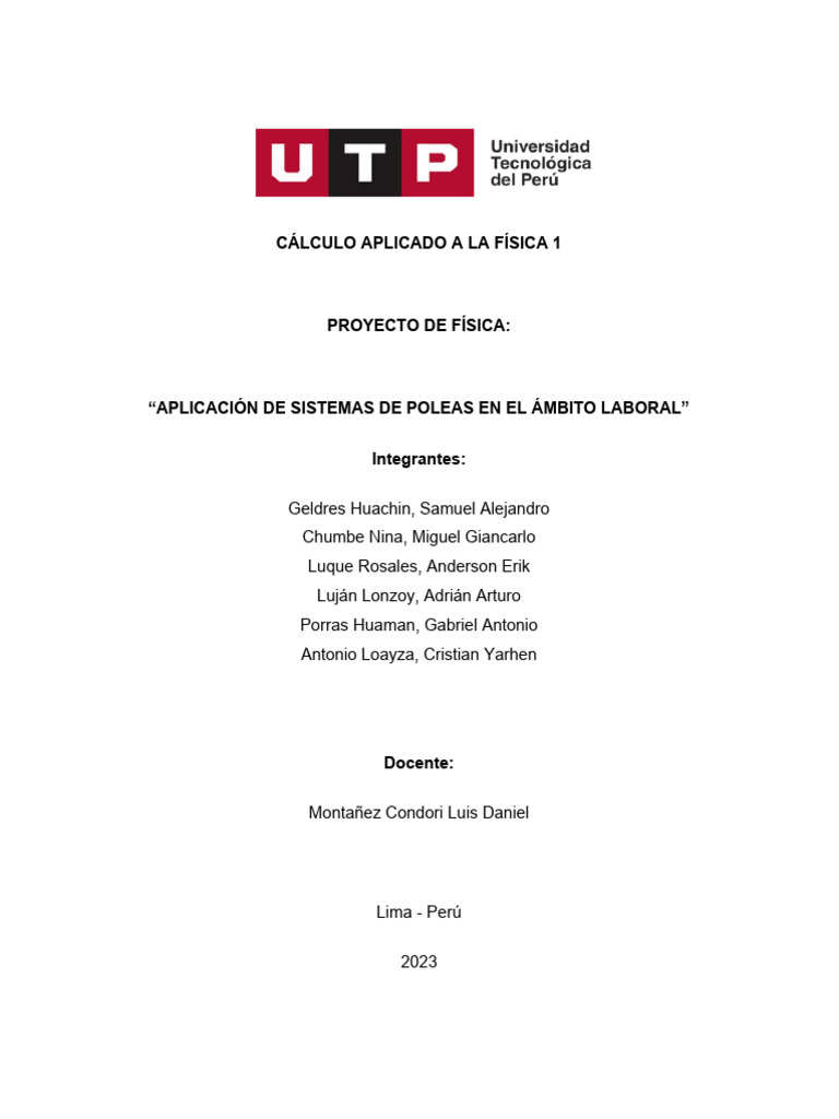 Proyecto Final Sistema de Poleas Caf 1 2 1 | PDF | Fuerza | Mecánica