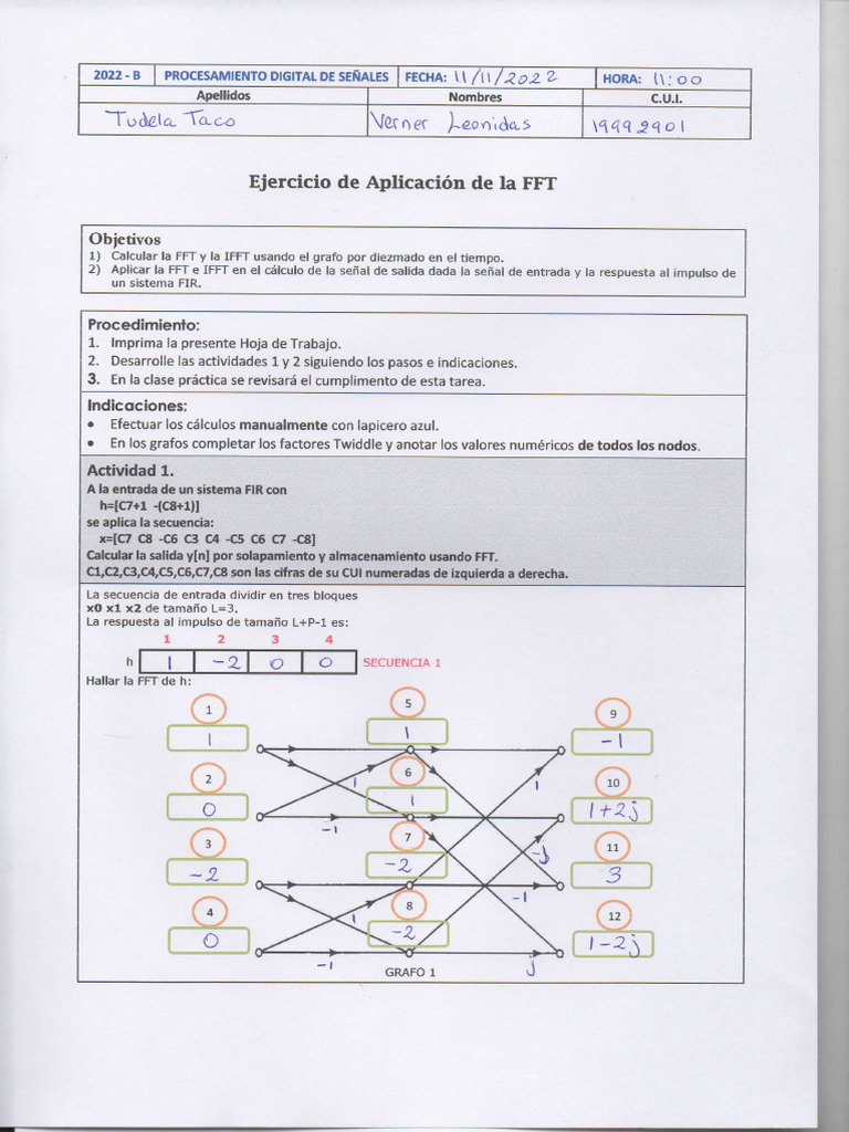Ejercicio aplicacion FFT. TUDELA | PDF