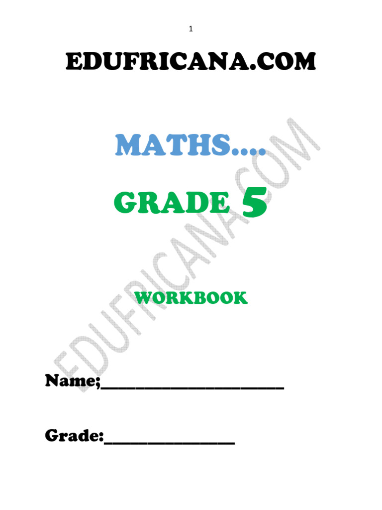 Primary School Mathematics Grade 5 Workbook Week 1 and 2 | PDF ...