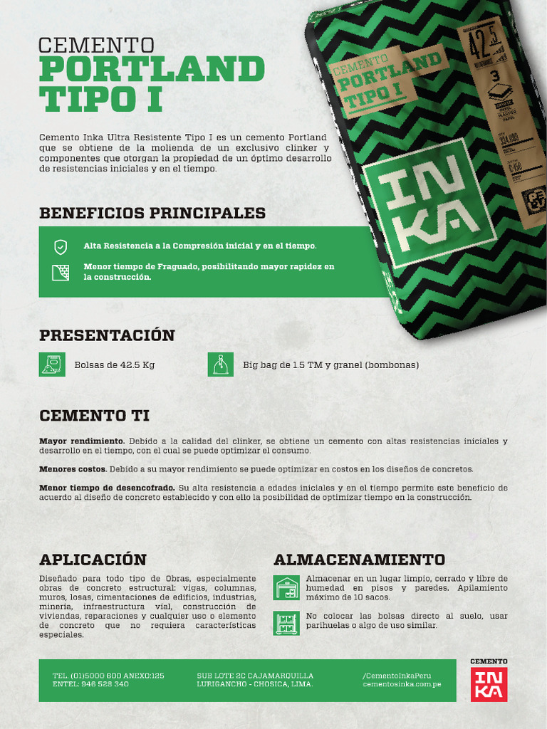 Fichas Tecnica Cemento Inka | PDF