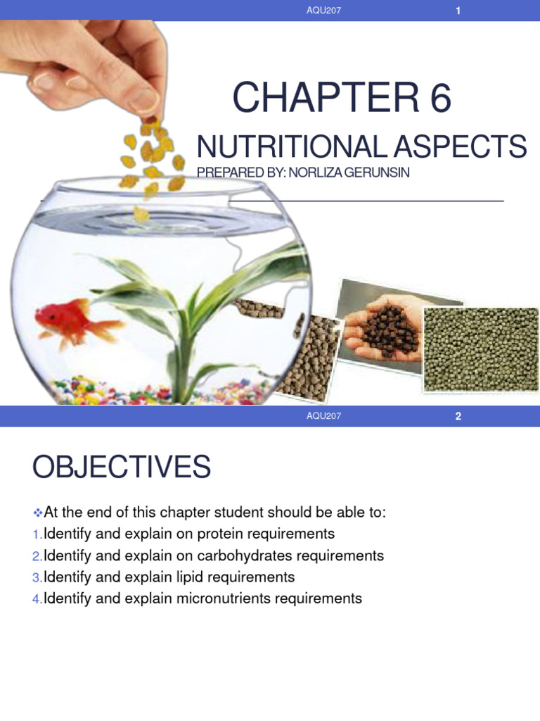 AQU 207 - Chapter 6 Nutritional Aspects | PDF | Vitamin | Proteins