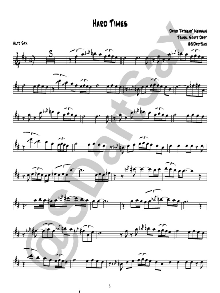 David-Fathead-Newman-Hard-Times | PDF