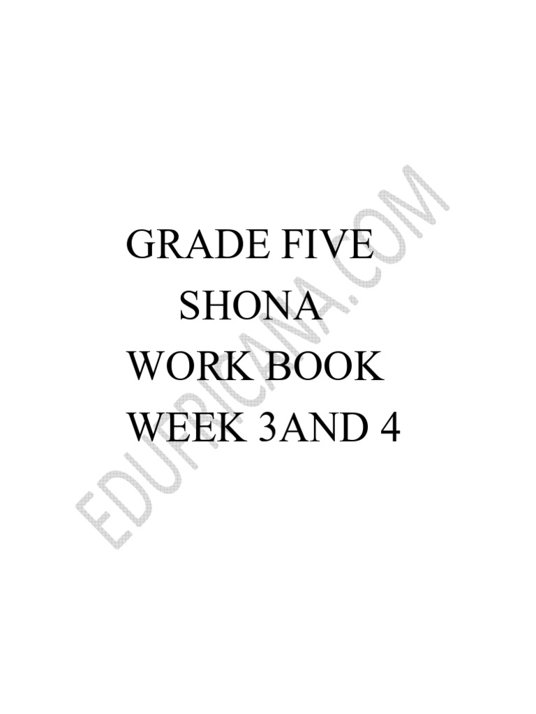 Primary School Grade 5 Shona Workbook | PDF